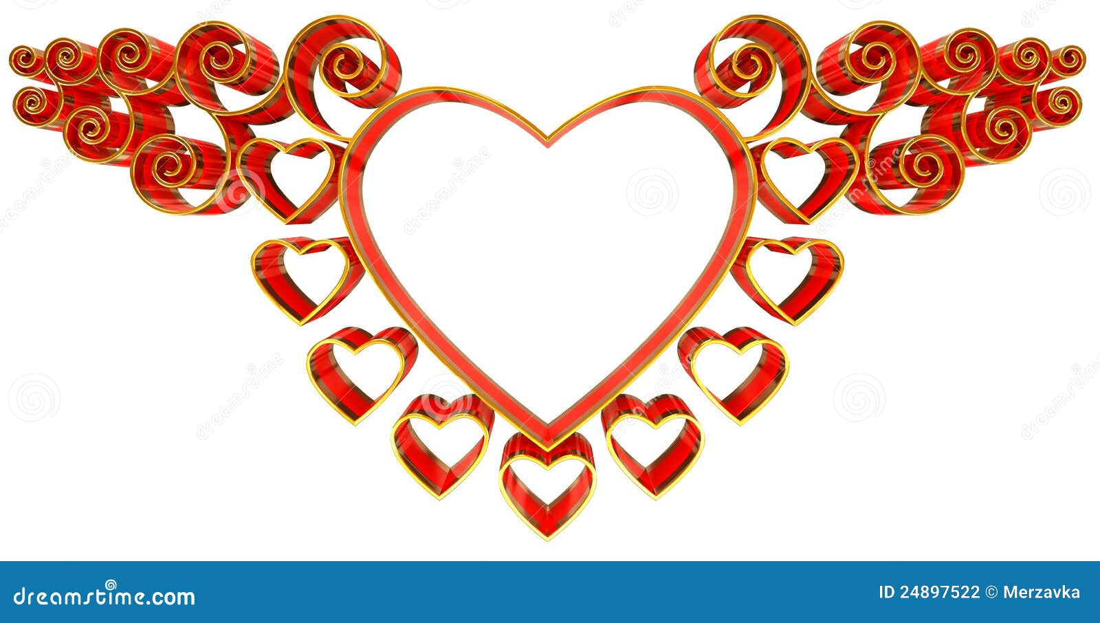 Beautiful Twisted Frame with Hearts and Curls Stock Illustration ...