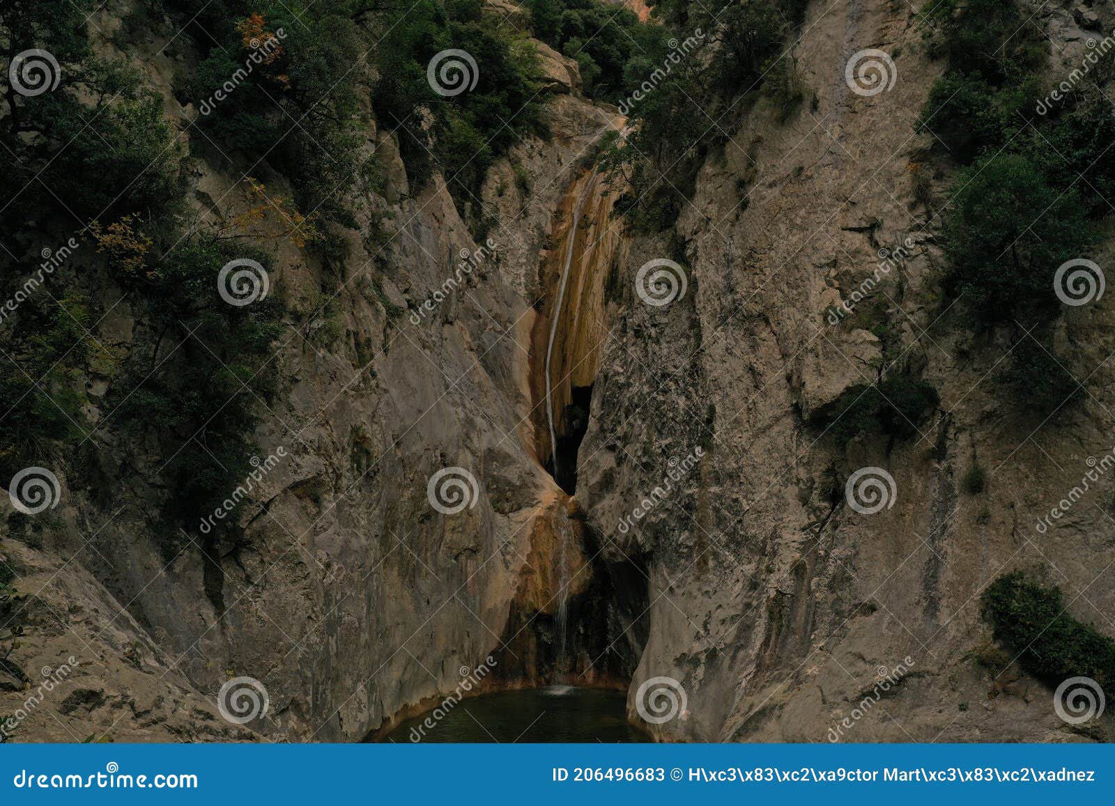 Beautiful two waterfalls stock image. Image of beautiful - 206496683
