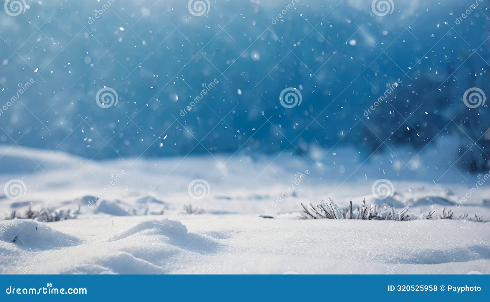 Beautiful Ultrawide Background: Light Snowfall Over Snowdrifts Stock ...
