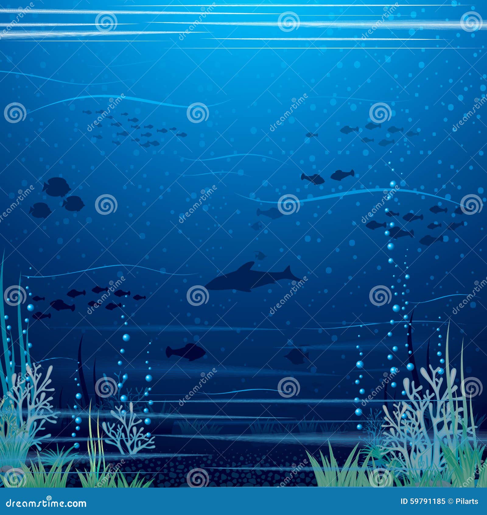 Beautiful Underwater Landscape. Vector Art Stock Vector - Illustration ...