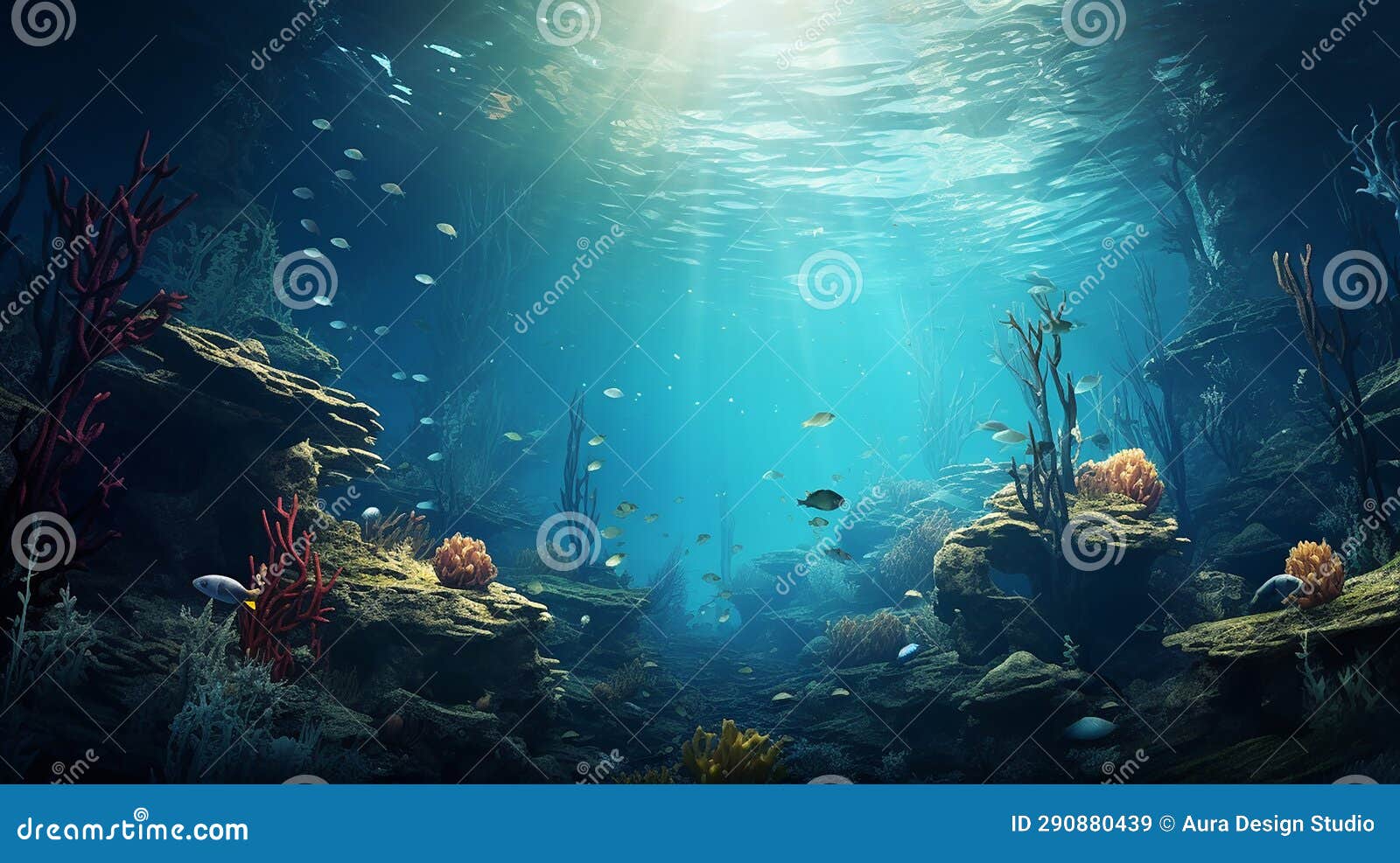 Beautiful underwater scene stock image. Image of cavern - 290880439