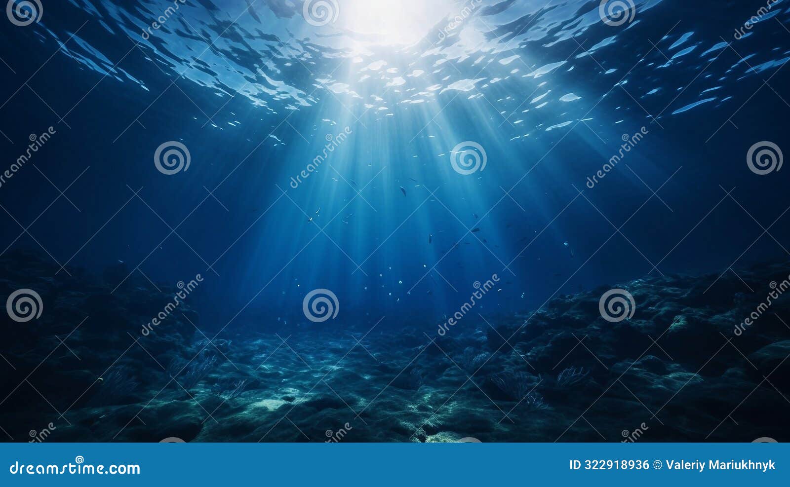 Beautiful Underwater View with Light Rays from the Surface ...