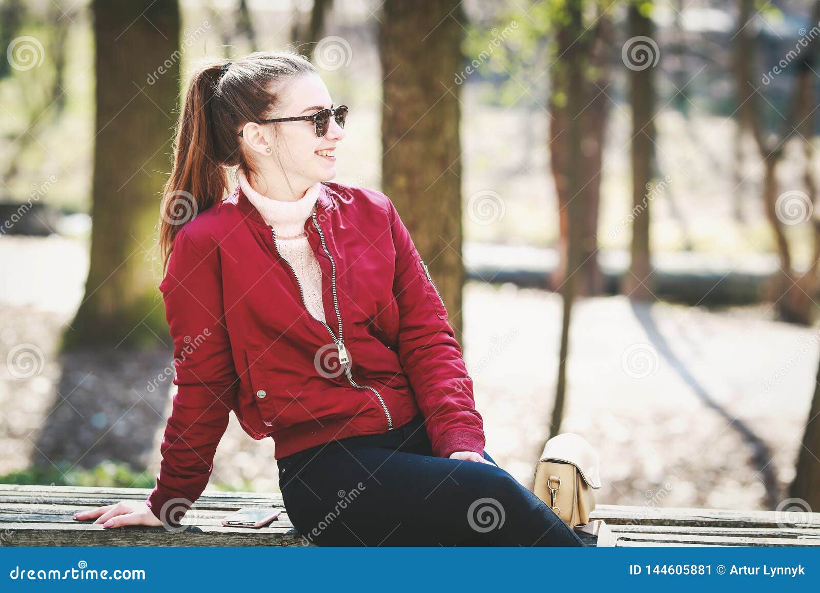 University Student Walks in the Park Stock Image - Image of forest ...