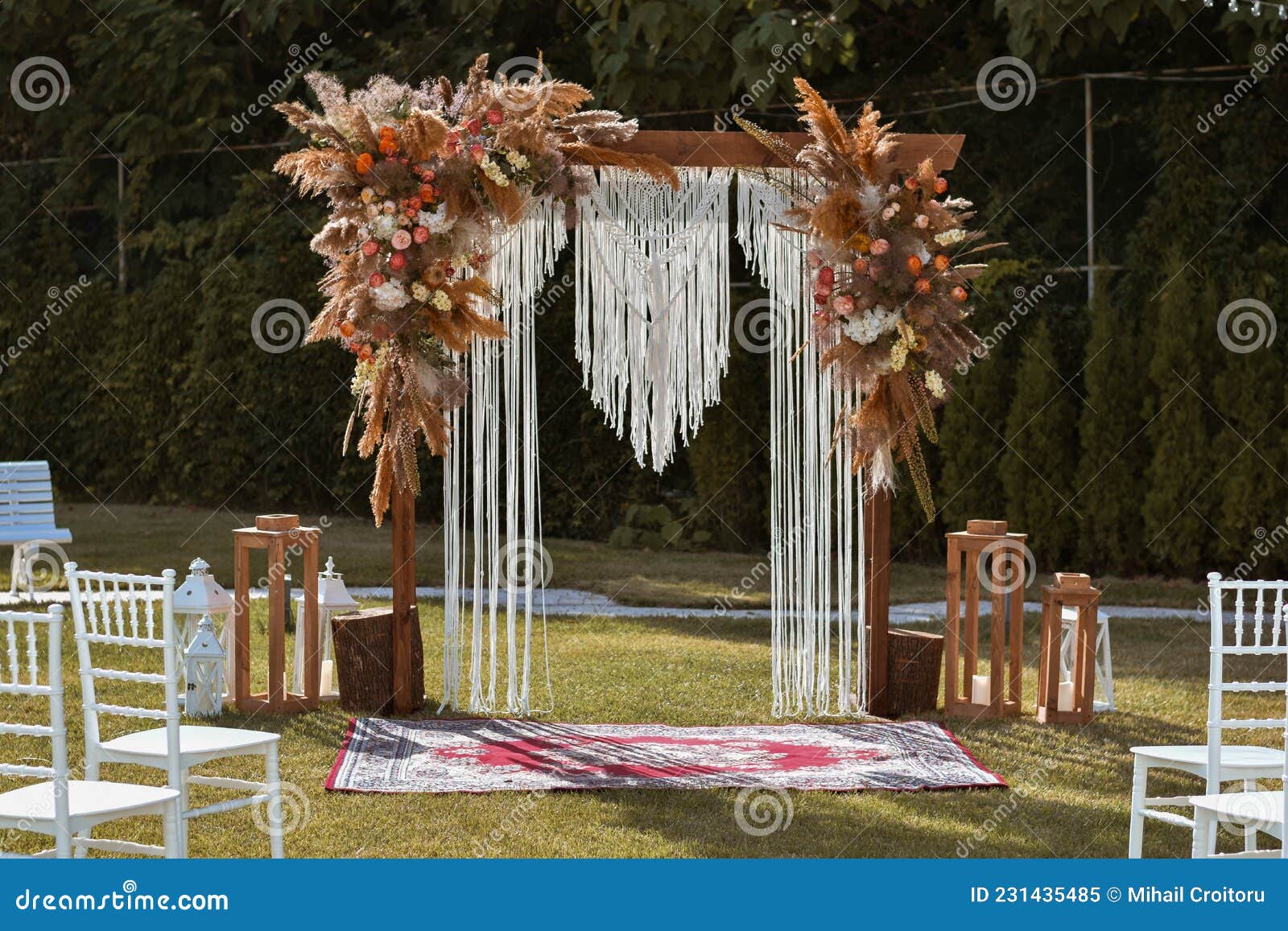 Beautiful Unusual Boho Chic Wedding Arch for Outside Ceremony Stock ...