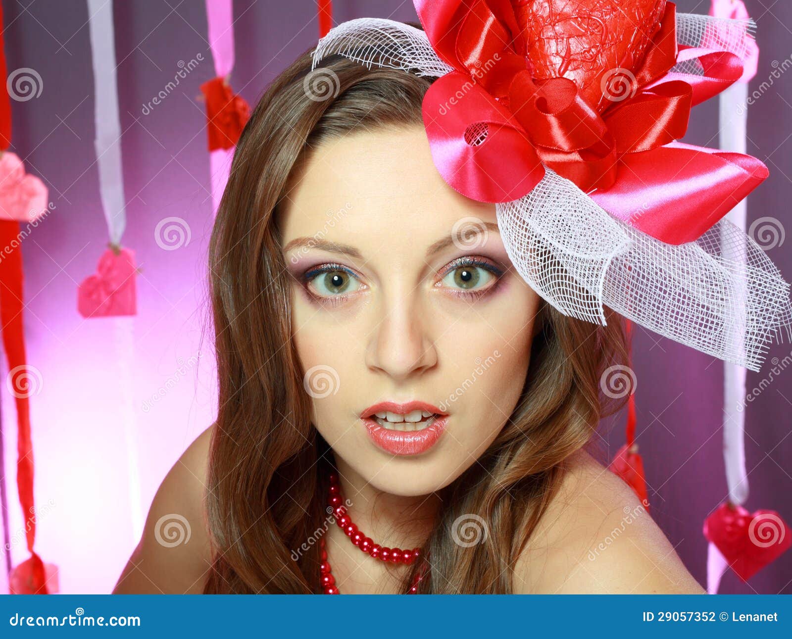 Beautiful Valentine woman stock photo. Image of giving - 29057352