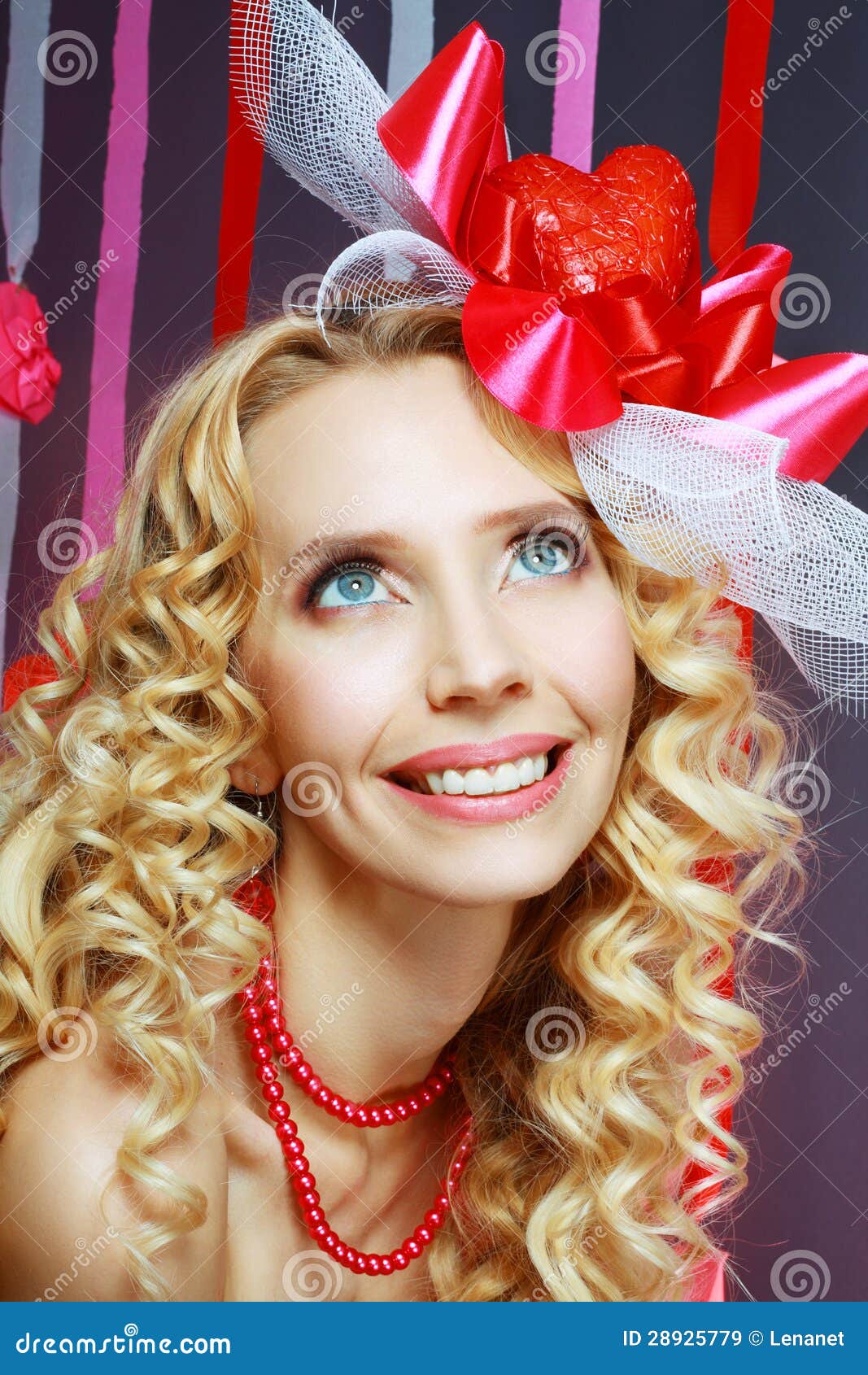 Beautiful Valentines woman stock image. Image of decoration - 28925779
