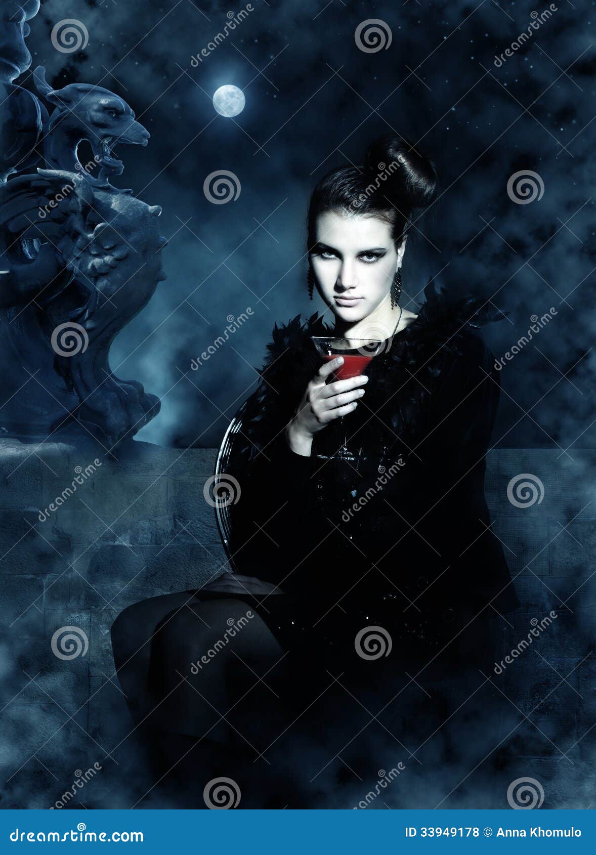 Beautiful vampire stock photo. Image of moon, alcohol - 33949178