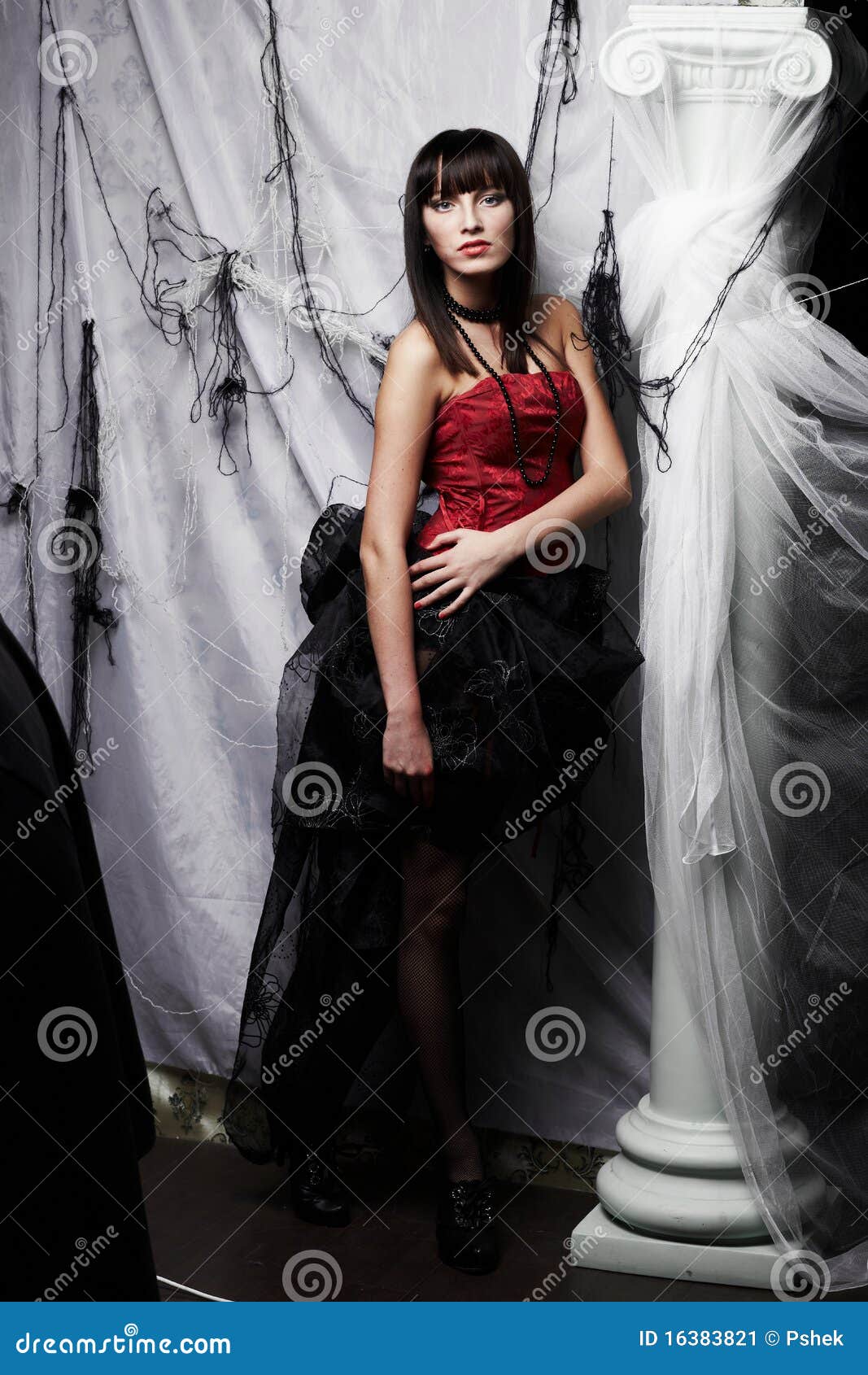 Beautiful Vampire on Halloween Party Stock Image - Image of naughty ...