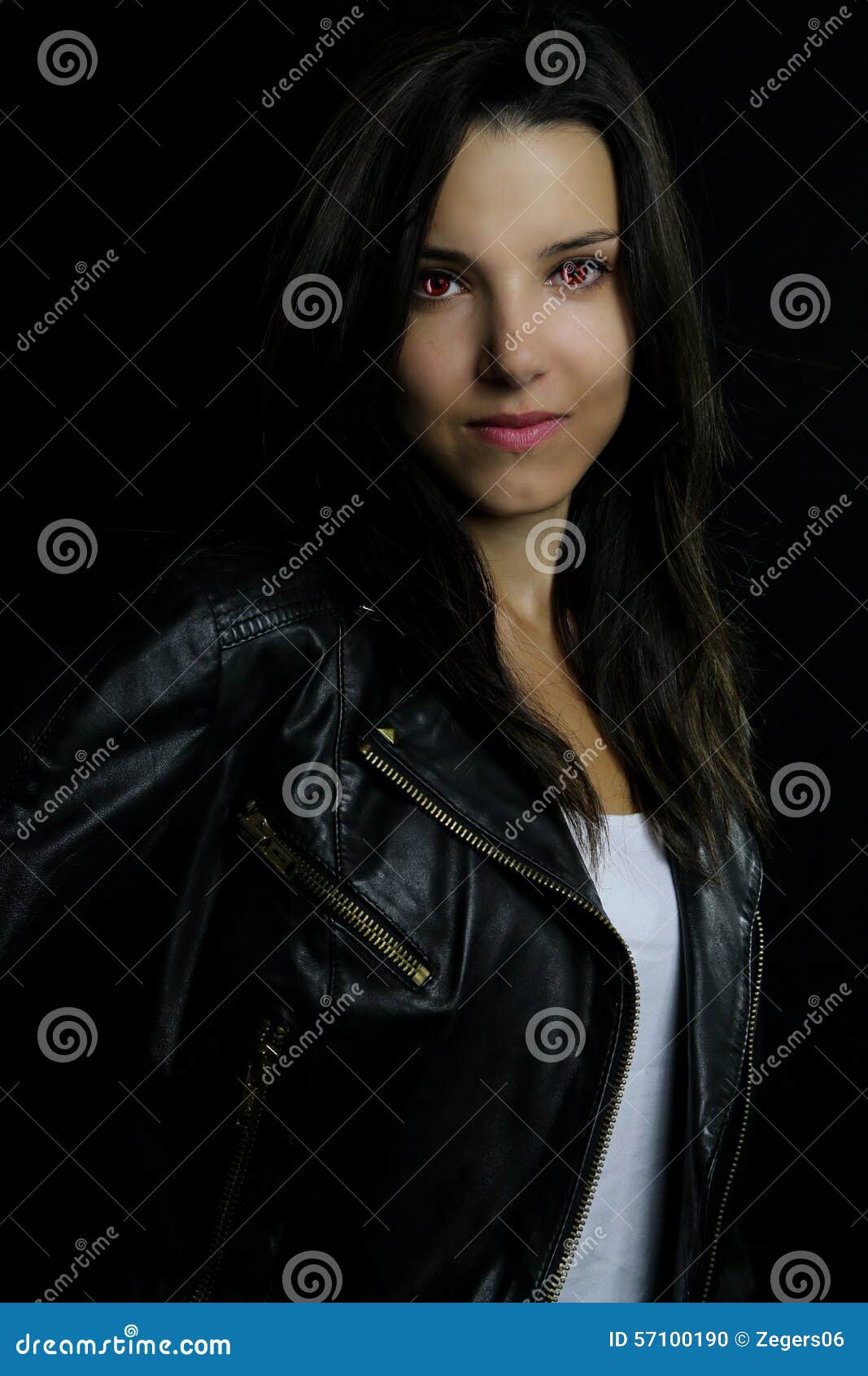 Beautiful Vampire Woman Behind Rainy Window Royalty-Free Stock ...