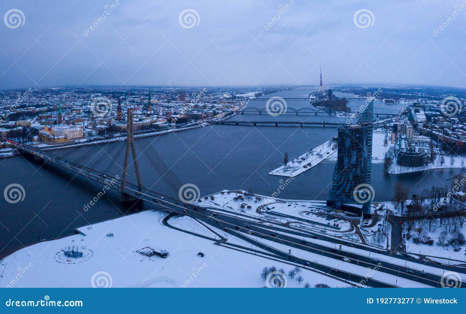 Beautiful Vansu Bridge on the Daugava River in Latvia Stock Image ...