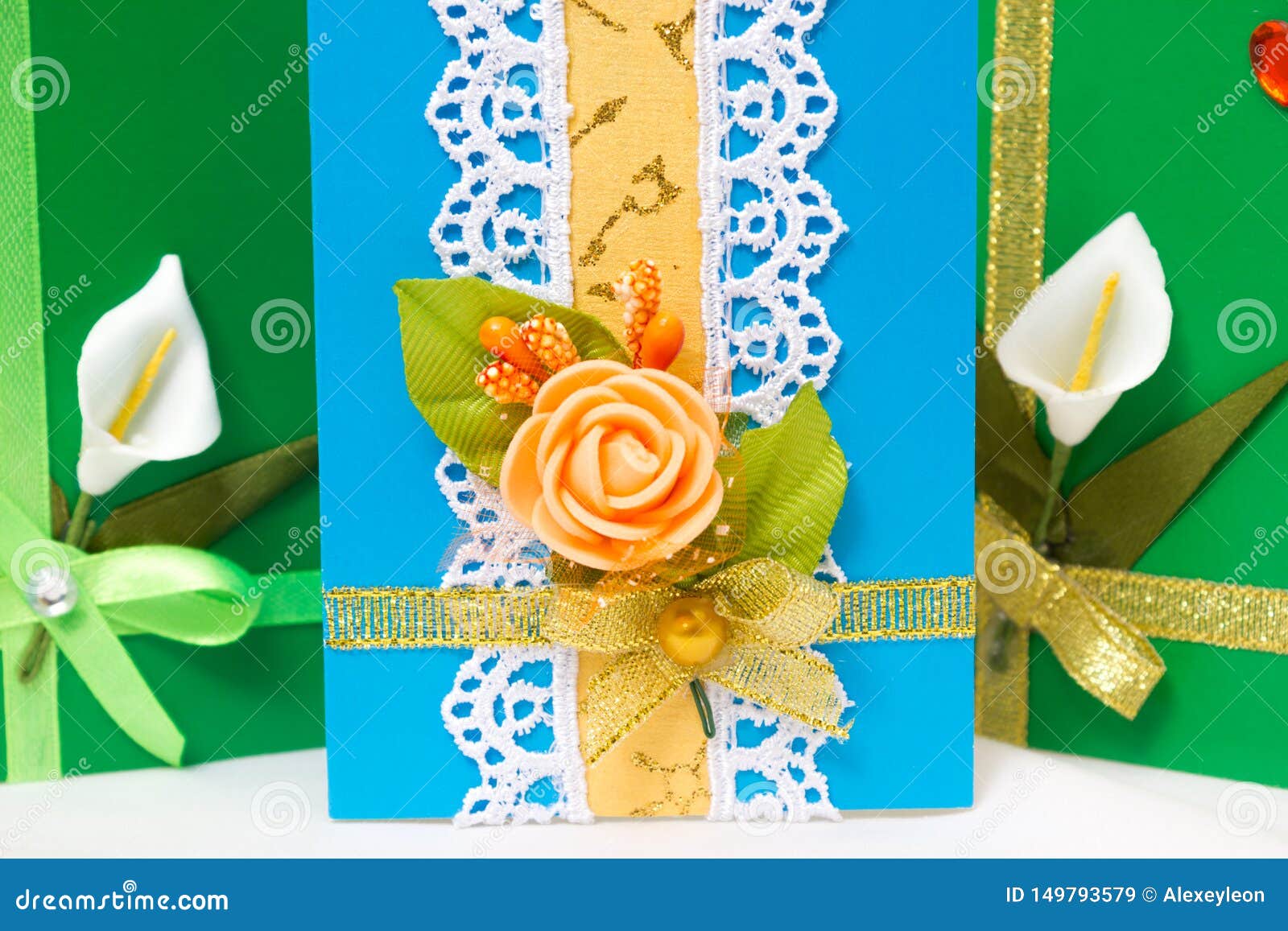 Beautiful Varied Handmade Greeting Cards Stock Image - Image of ...