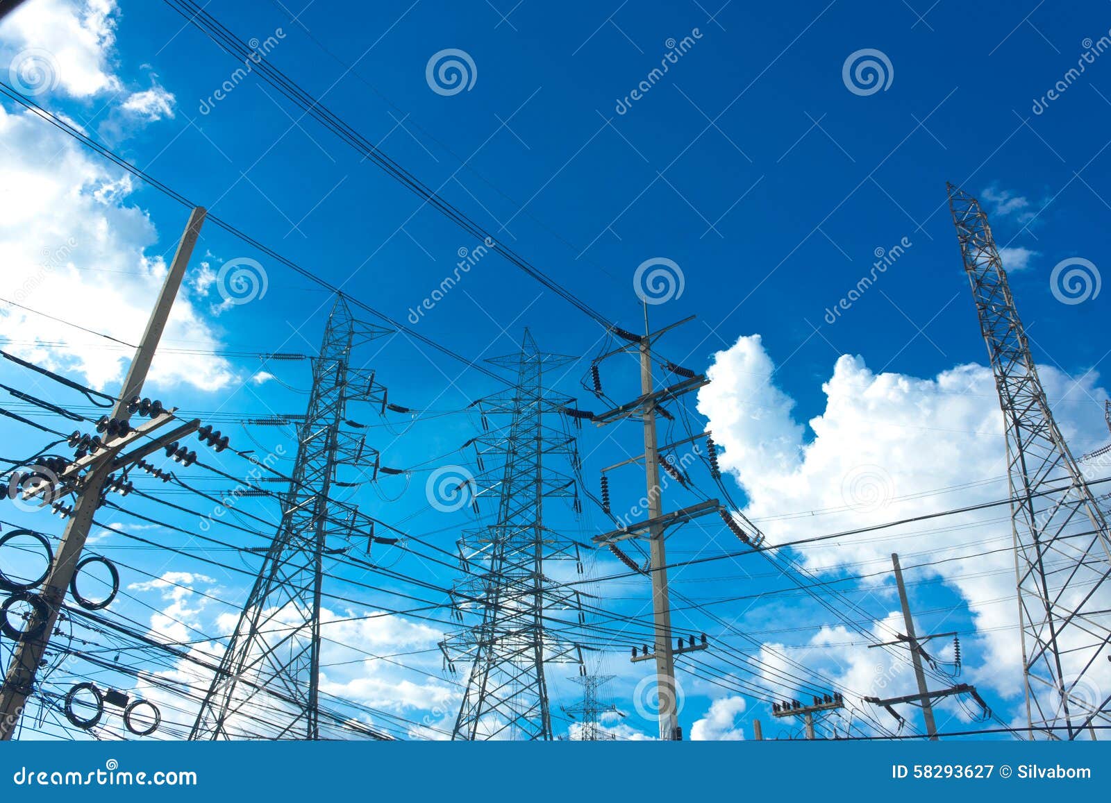 Beautiful Various of Electrical Poles and Towers Stock Image - Image of ...