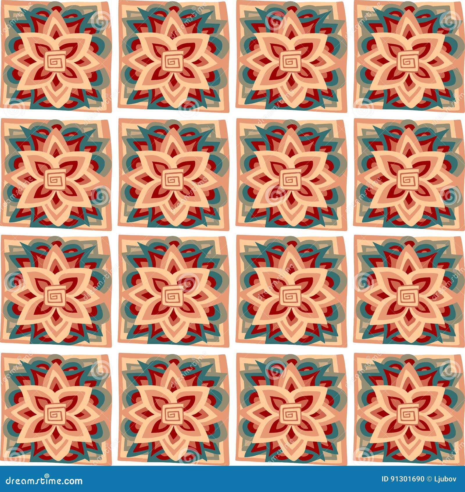 Beautiful Vector Abstract Pattern. Ceramic Tile Stock Vector ...