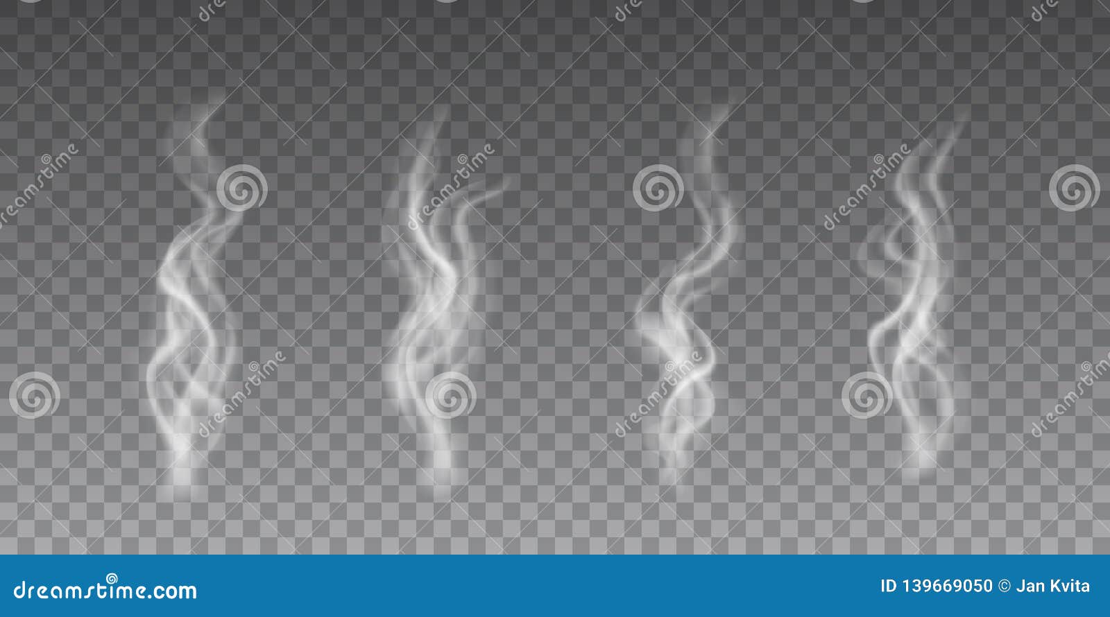 Beautiful Vector Collection of a Flying Smoke on Transparent Background ...