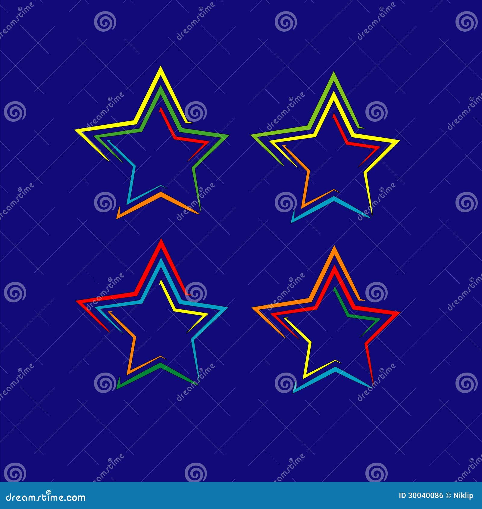 Colorful stylized stars stock vector. Illustration of decoration - 30040086