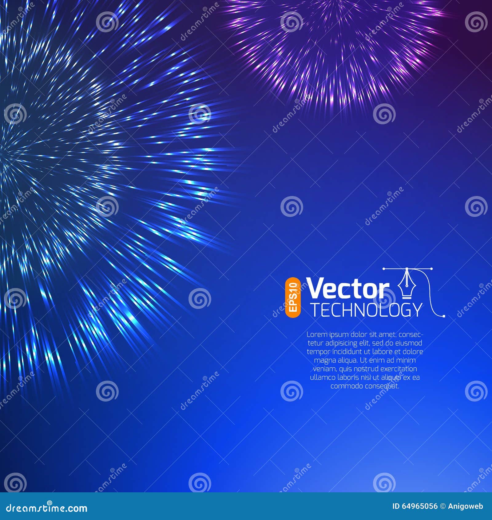 Beautiful Vector Fireworks stock vector. Illustration of festival ...