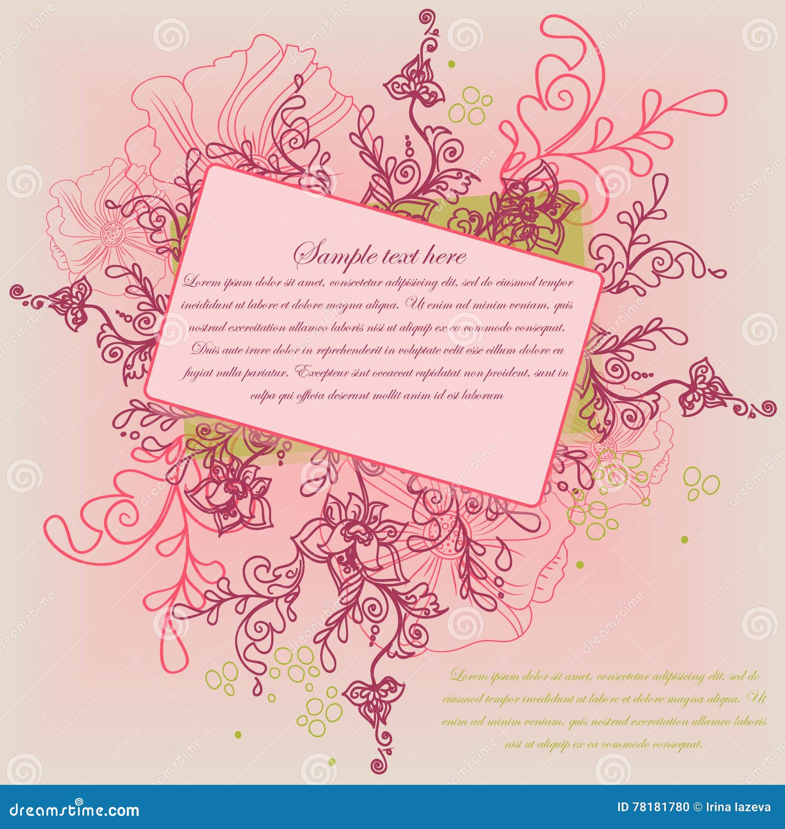 Beautiful Vector Flowers Frame Stock Vector - Illustration of card, hand: 78181780