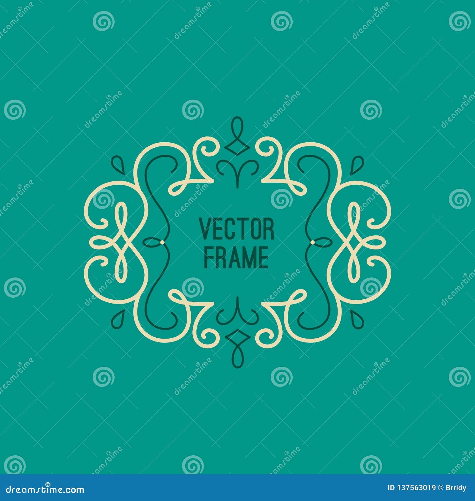 Beautiful Vector Frame with Flourish Elements. Vintage Decorative ...