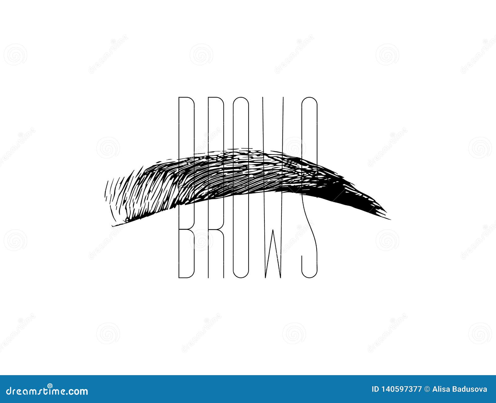 Beautiful Vector Hand Drawing Eyebrows for the Logo of the Master on ...