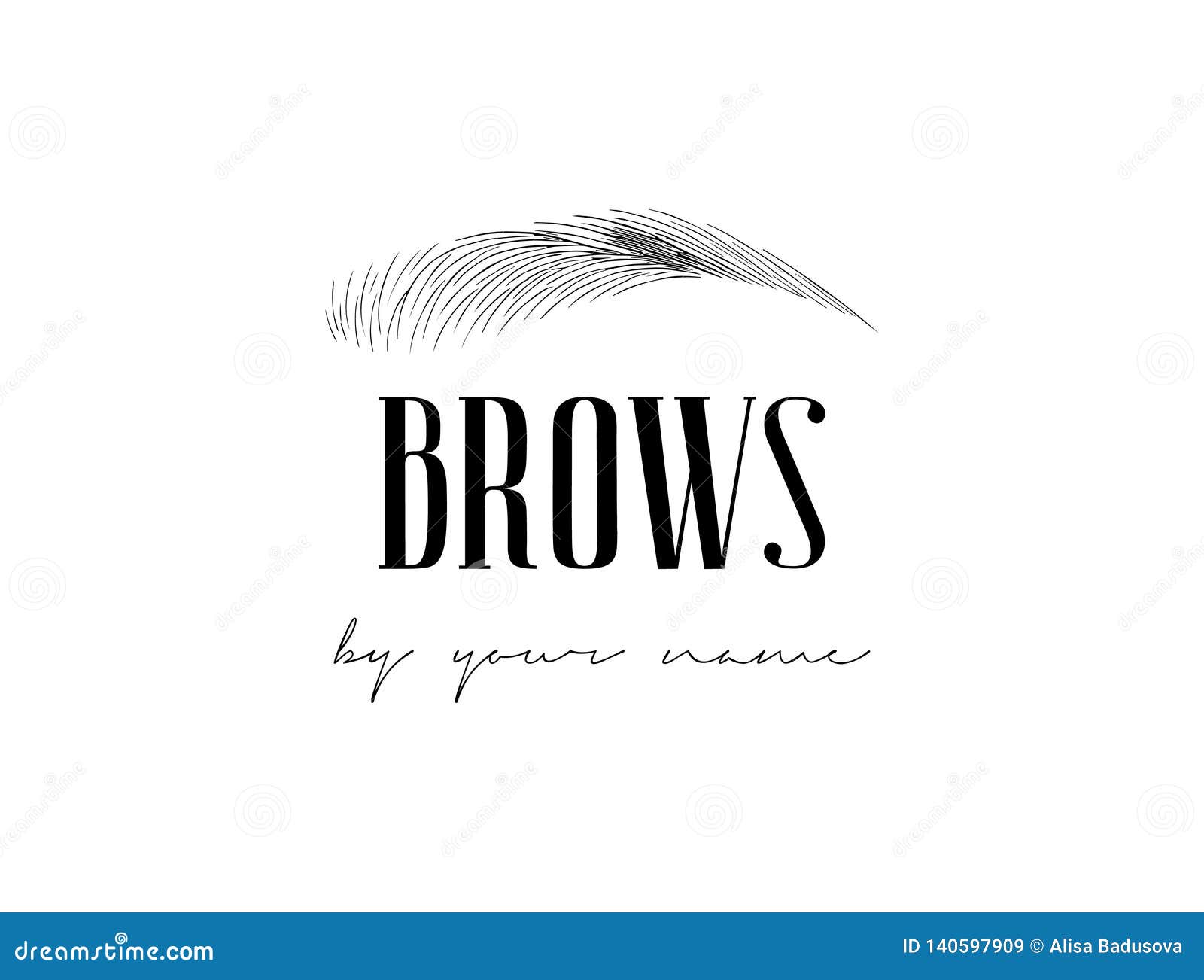 Beautiful Vector Hand Drawing Eyebrows for the Logo of the Master on ...