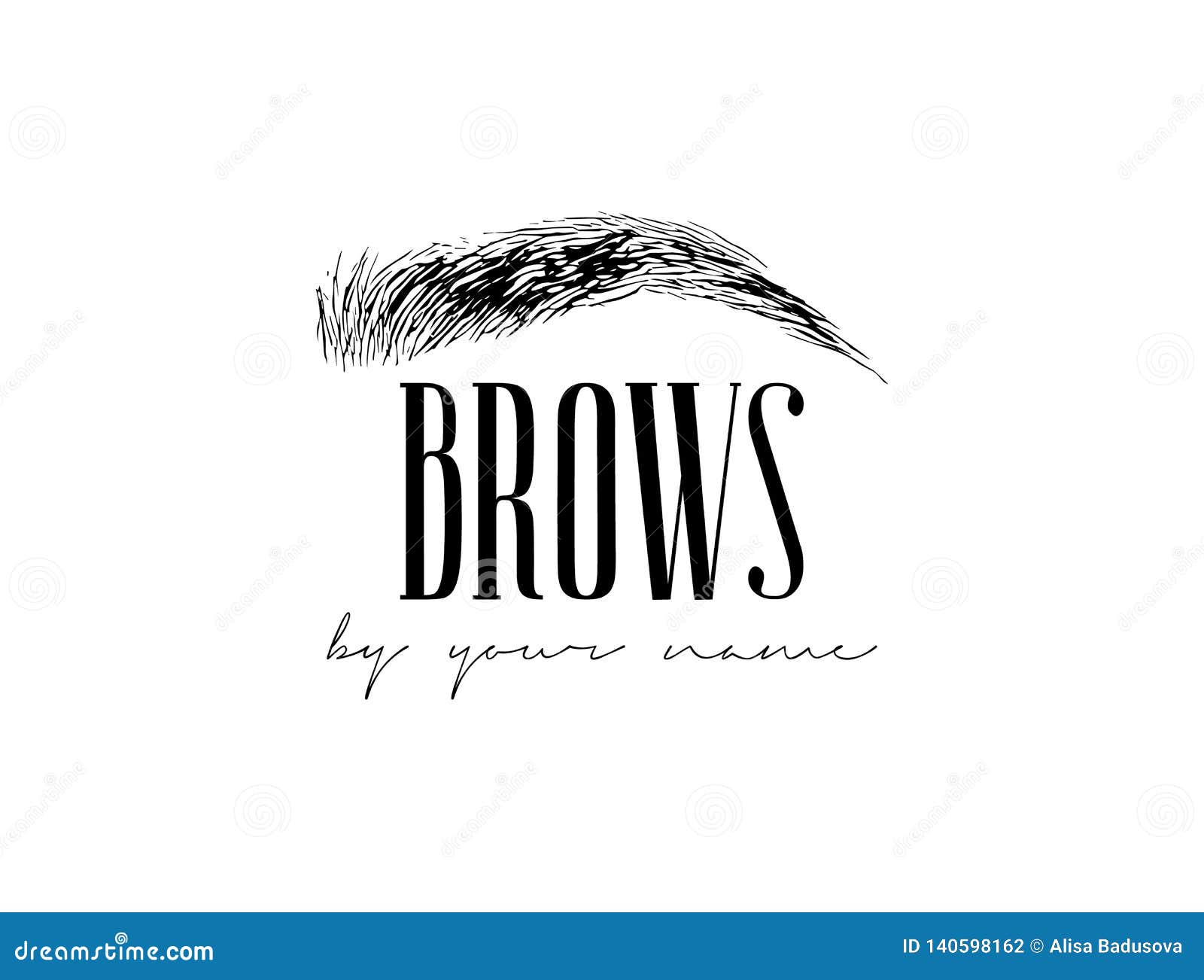 Beautiful Vector Hand Drawing Eyebrows For The Logo Of The Master On ...
