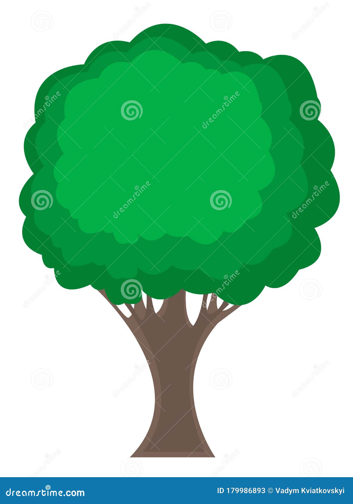 Beautiful Vector Image of a Tree Forest or Park with Gradient and ...