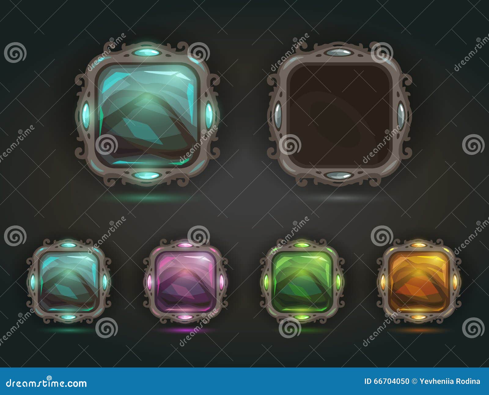 Beautiful Vector Magic Shiny Square Buttons Stock Vector - Illustration ...