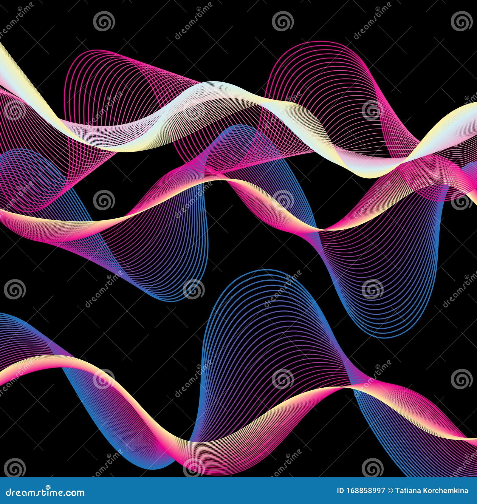 Beautiful Vector Multicolored Waves Stock Image - Image of color, line ...
