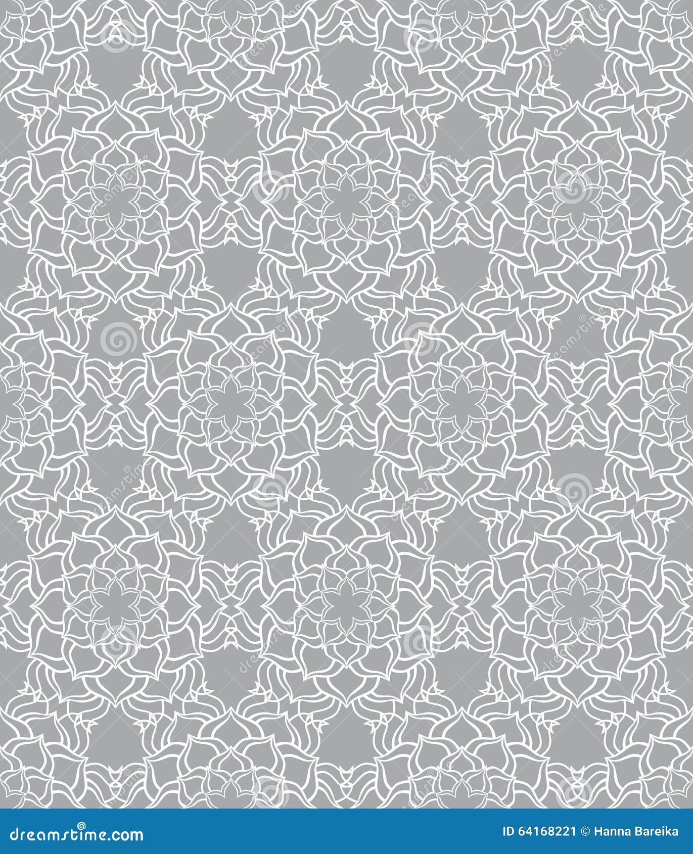 Beautiful Vector Print Seamless Pattern. Mandala Flowers Set with Grey ...