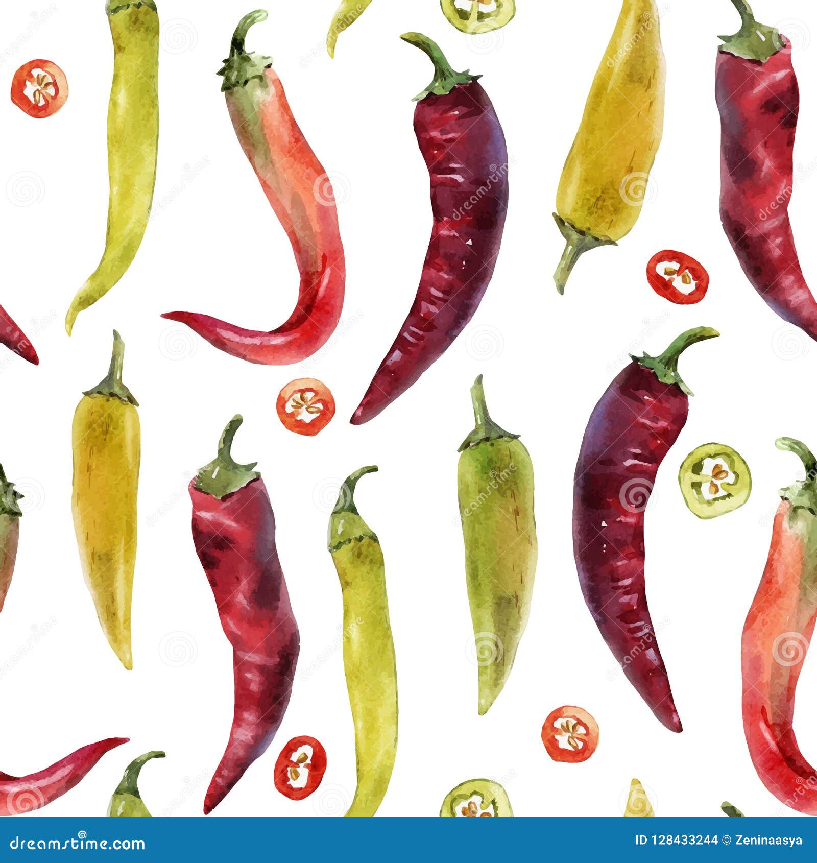 Hot Chili Pepper Vector Pattern Stock Vector - Illustration of textile ...