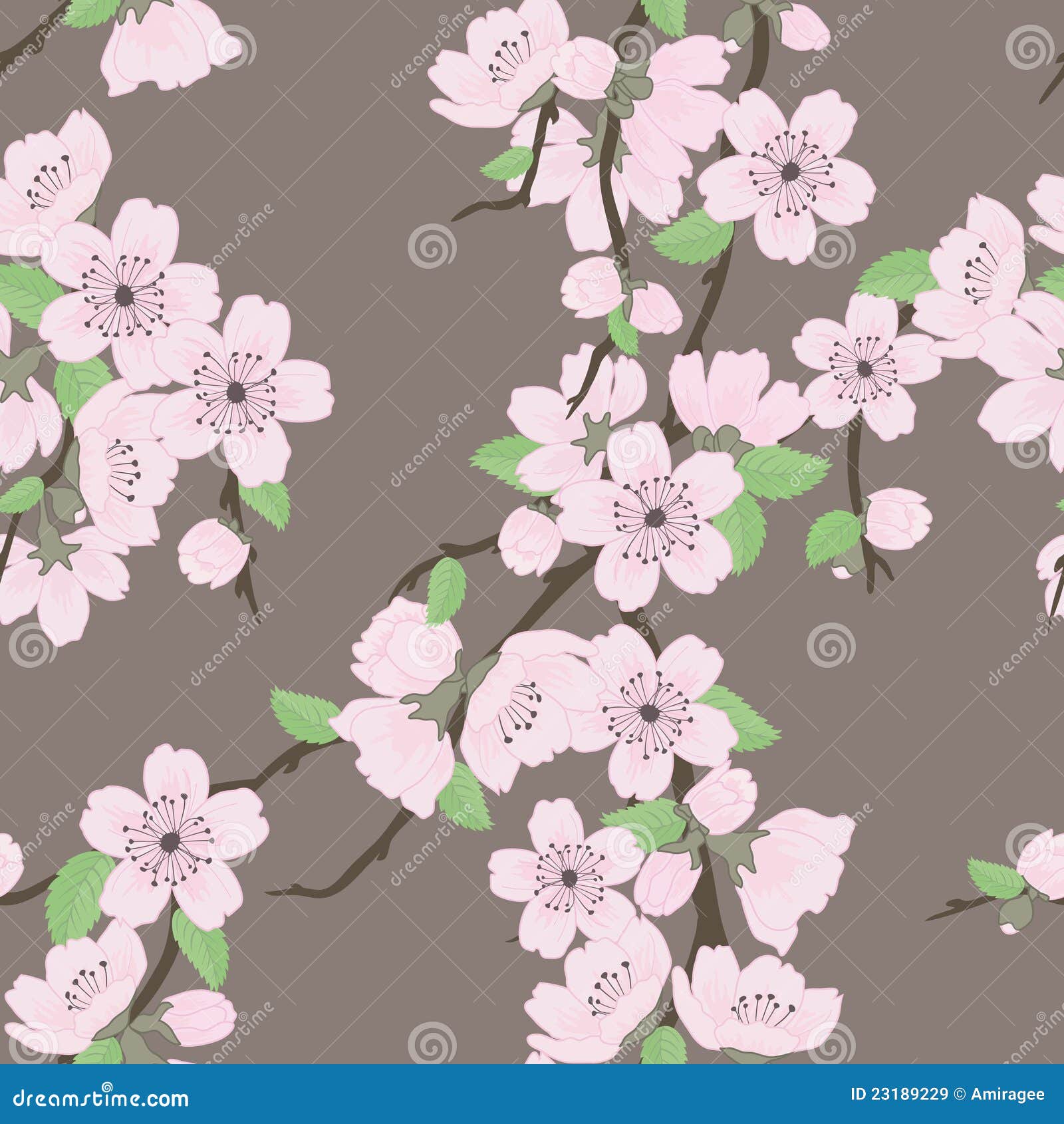 Beautiful Vector Seamless Pattern with Sakura Stock Vector ...