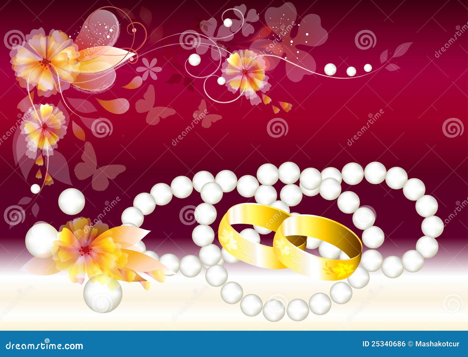 Beautiful Vector Wedding Card with Rings Stock Vector - Illustration of ...