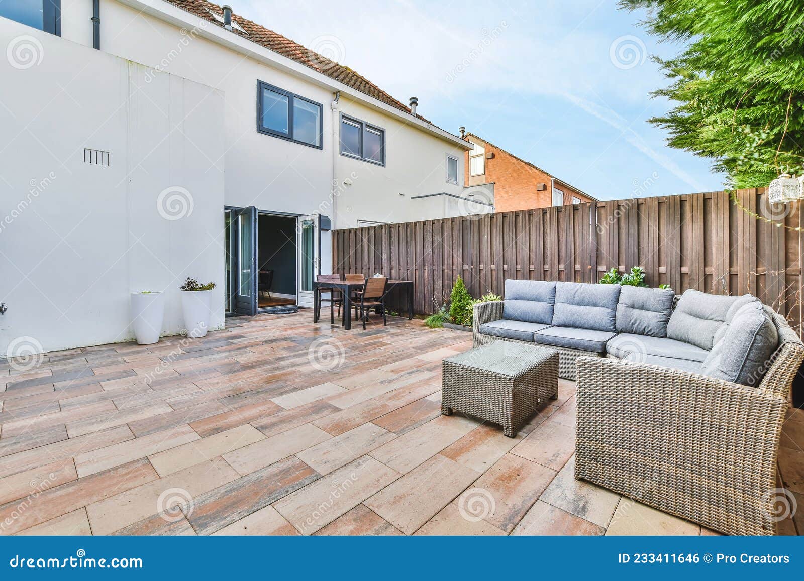 Beautiful veranda design stock photo. Image of residential - 233411646