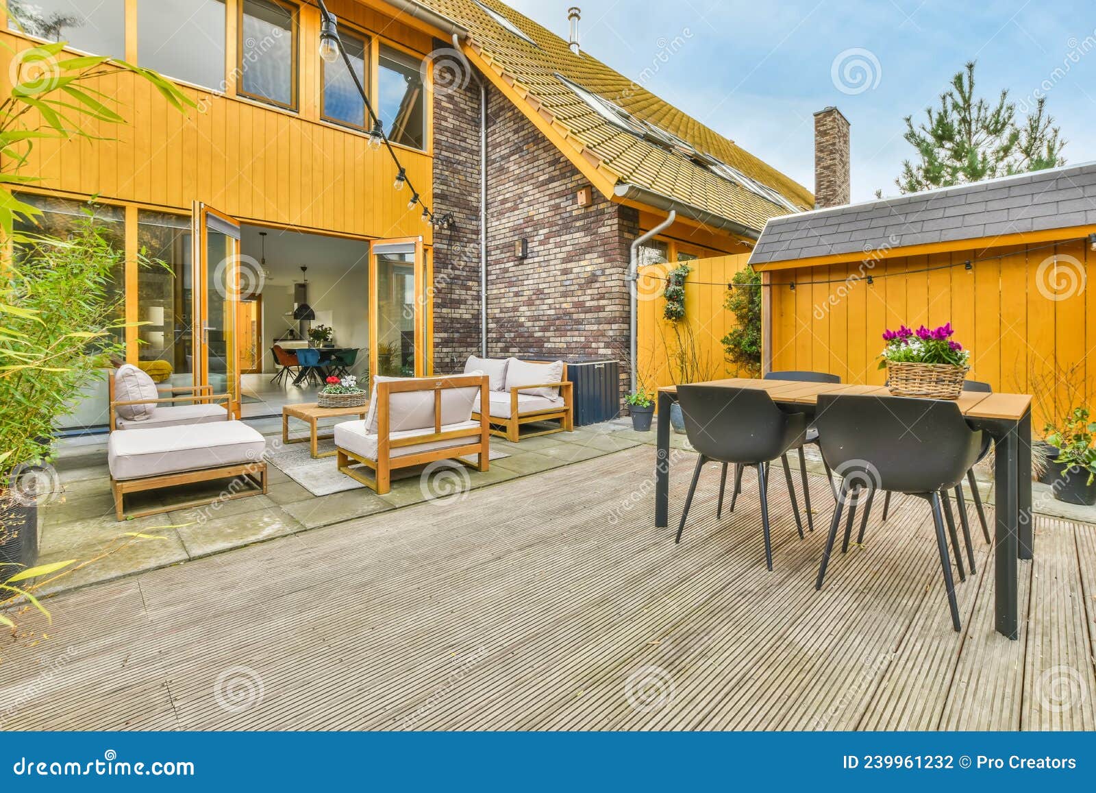 Beautiful veranda design stock photo. Image of building - 239961232