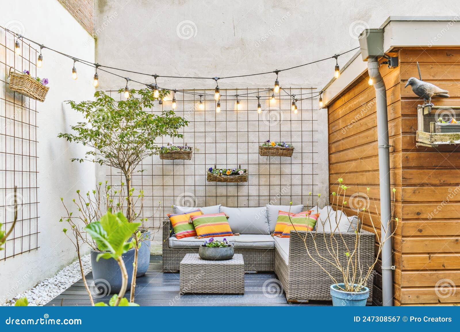 Beautiful veranda design stock image. Image of yard - 247308567