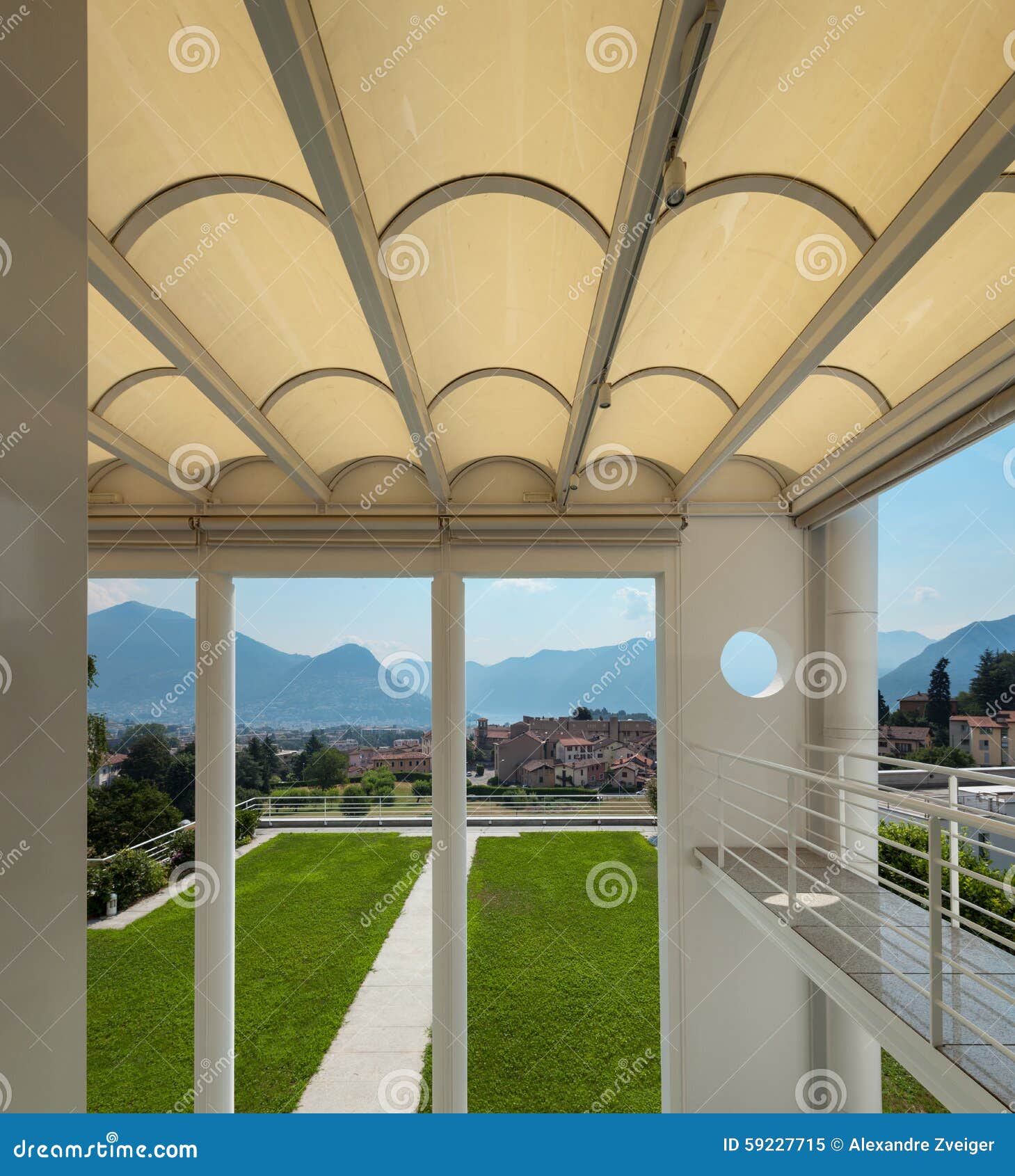 Beautiful Veranda with Panoramic View Stock Image - Image of real ...