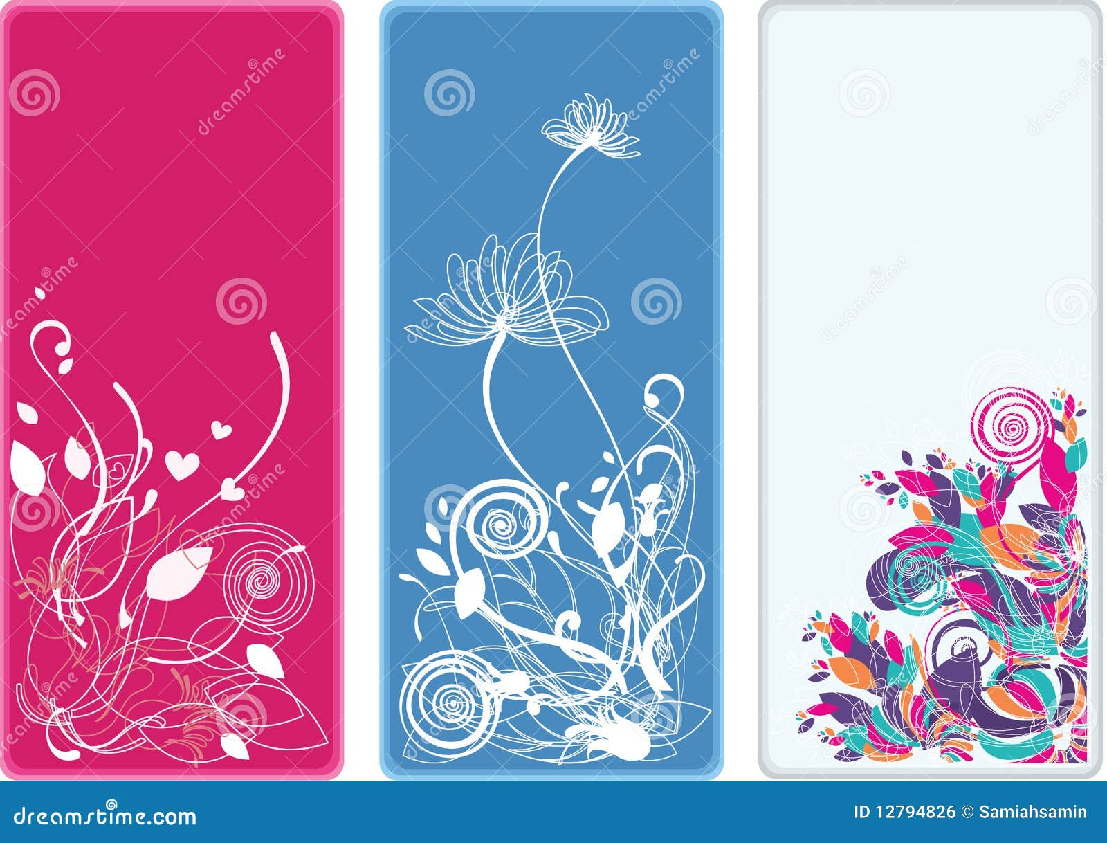 Vertical Floral Backgrounds. Vector Illustration | CartoonDealer.com ...