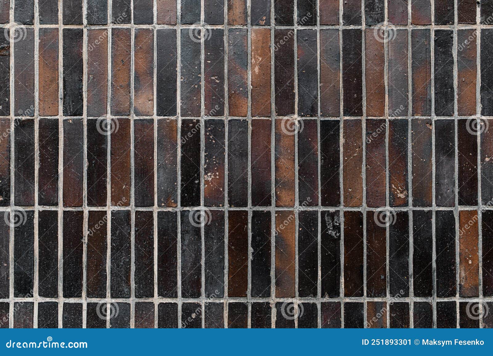 Beautiful Vertical Masonry of Brownish Ceramic Tile with Rectangular ...