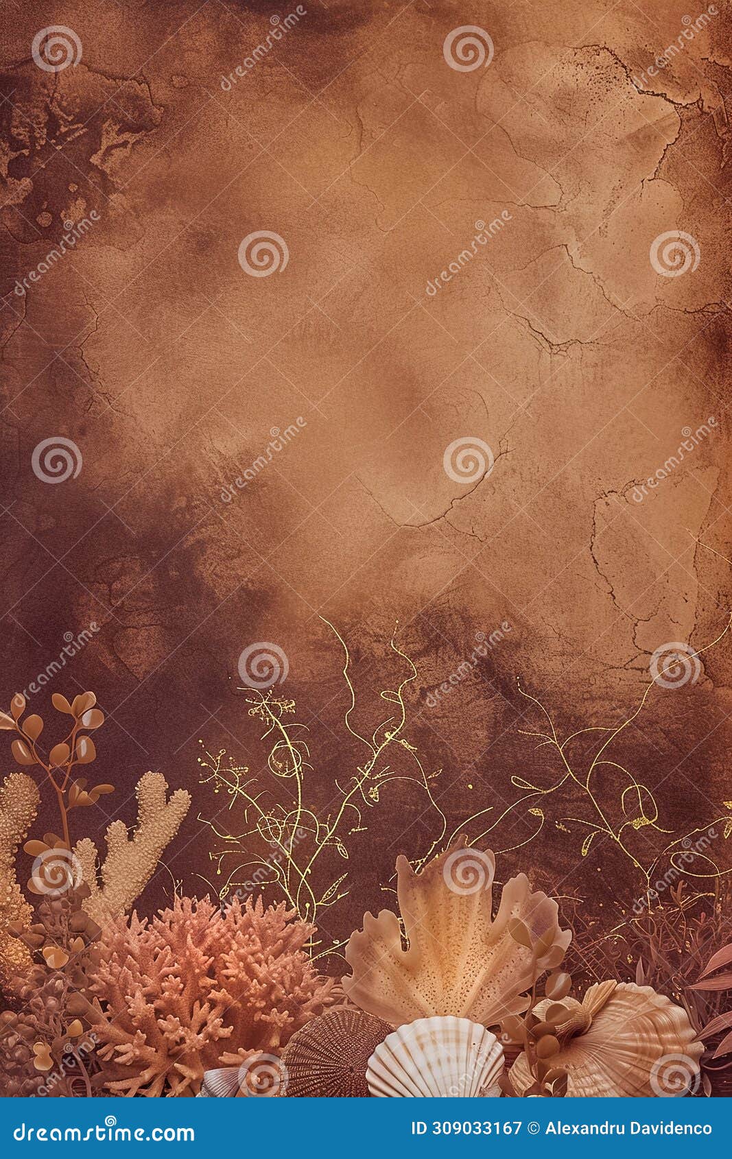 Beautiful Vertical Nature Brown Background, Sea Theme Backdrop with ...