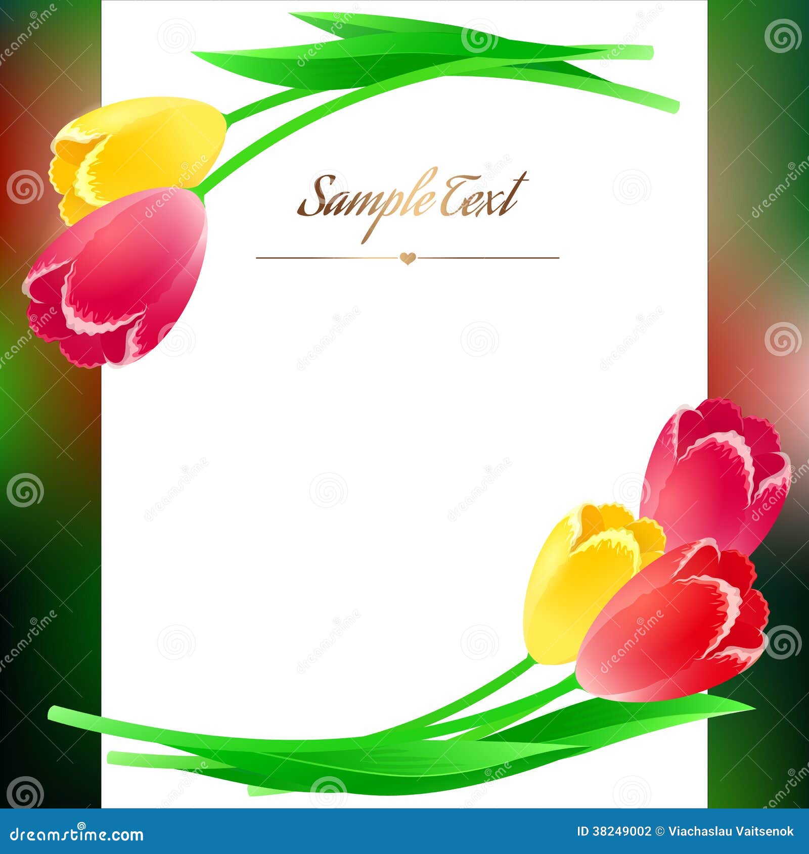 Beautiful Vertical Rectangular Greating Poster with Spring Flowers ...