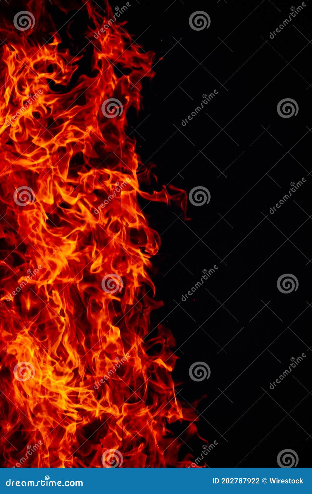 Beautiful Vertical Shot of a Large Burning Fire at Night Stock Photo ...
