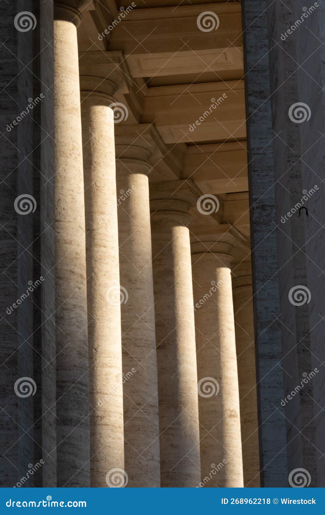 Beautiful Vertical View of the Columns of an Ancient Building with ...