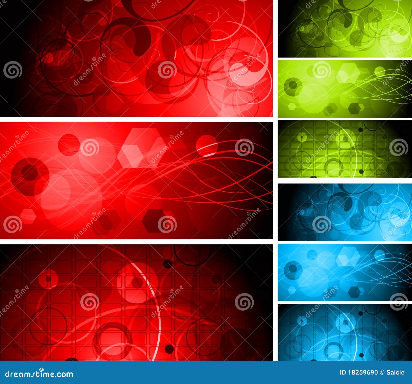 Beautiful vibrant banners stock vector. Illustration of contrast - 18259690