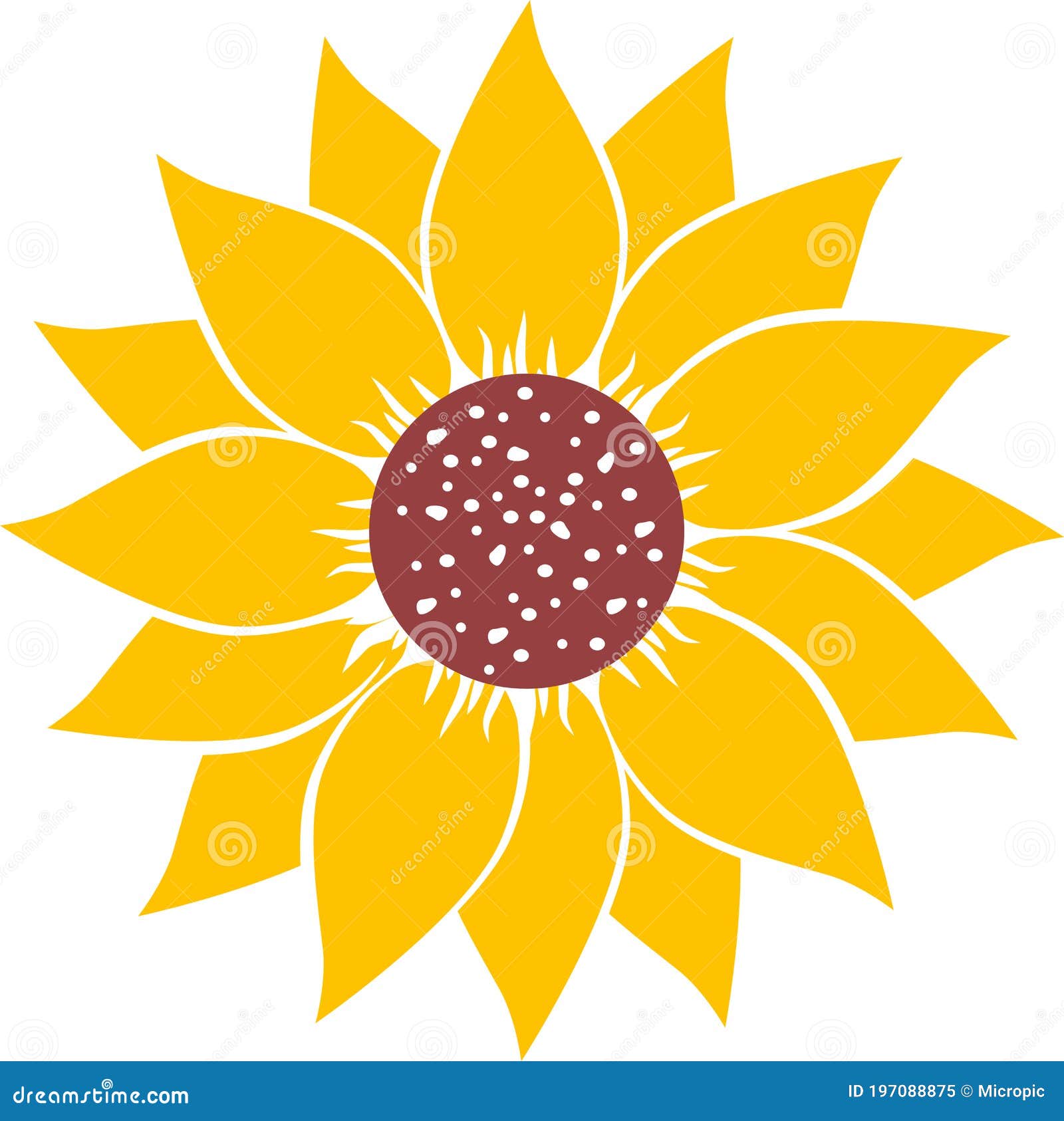 Beautiful Vibrant Yellow Sunflower Flower Image with Eps Vector Stock ...