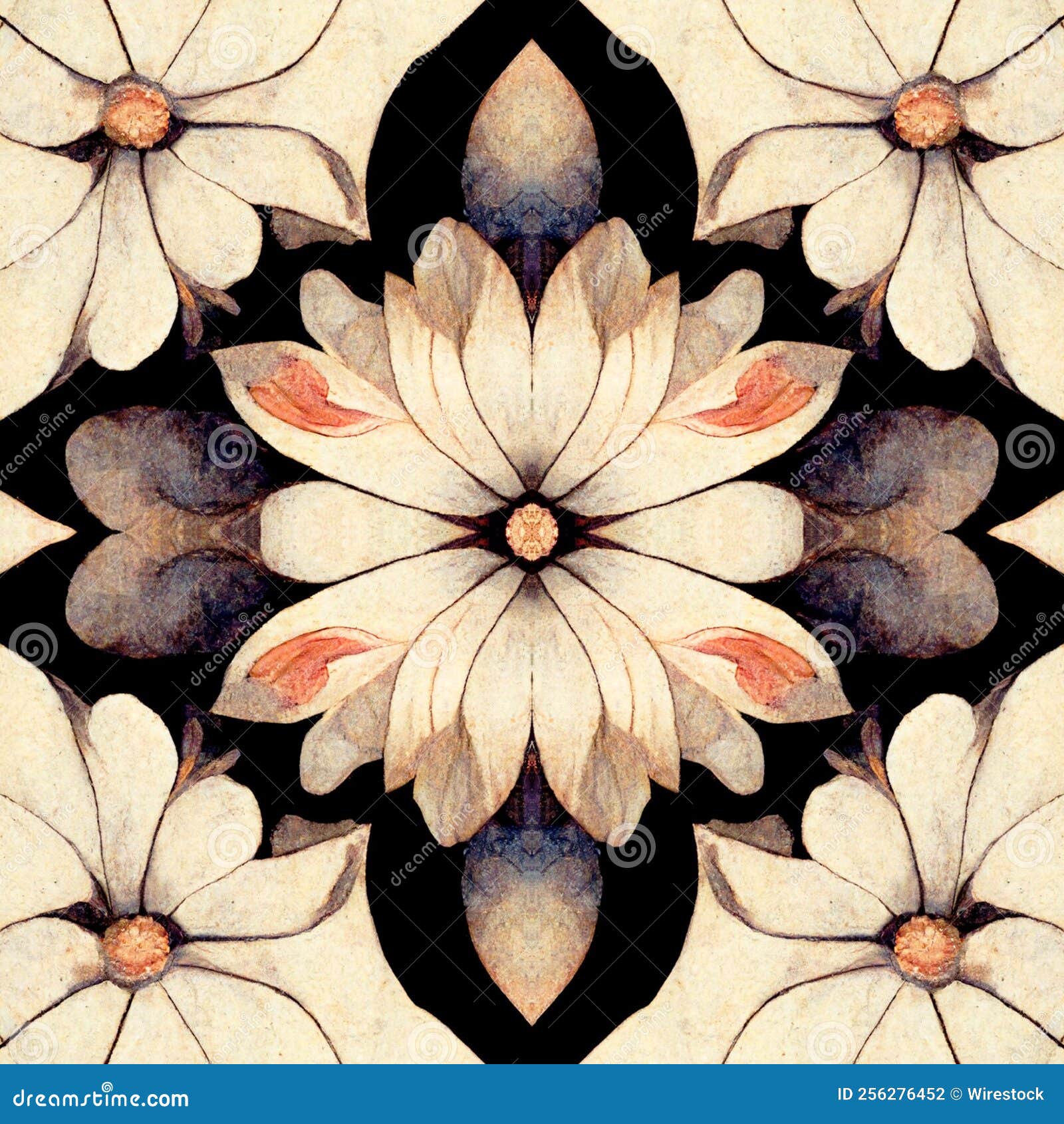 Beautiful Victorian Floral Seamless Pattern Stock Illustration ...