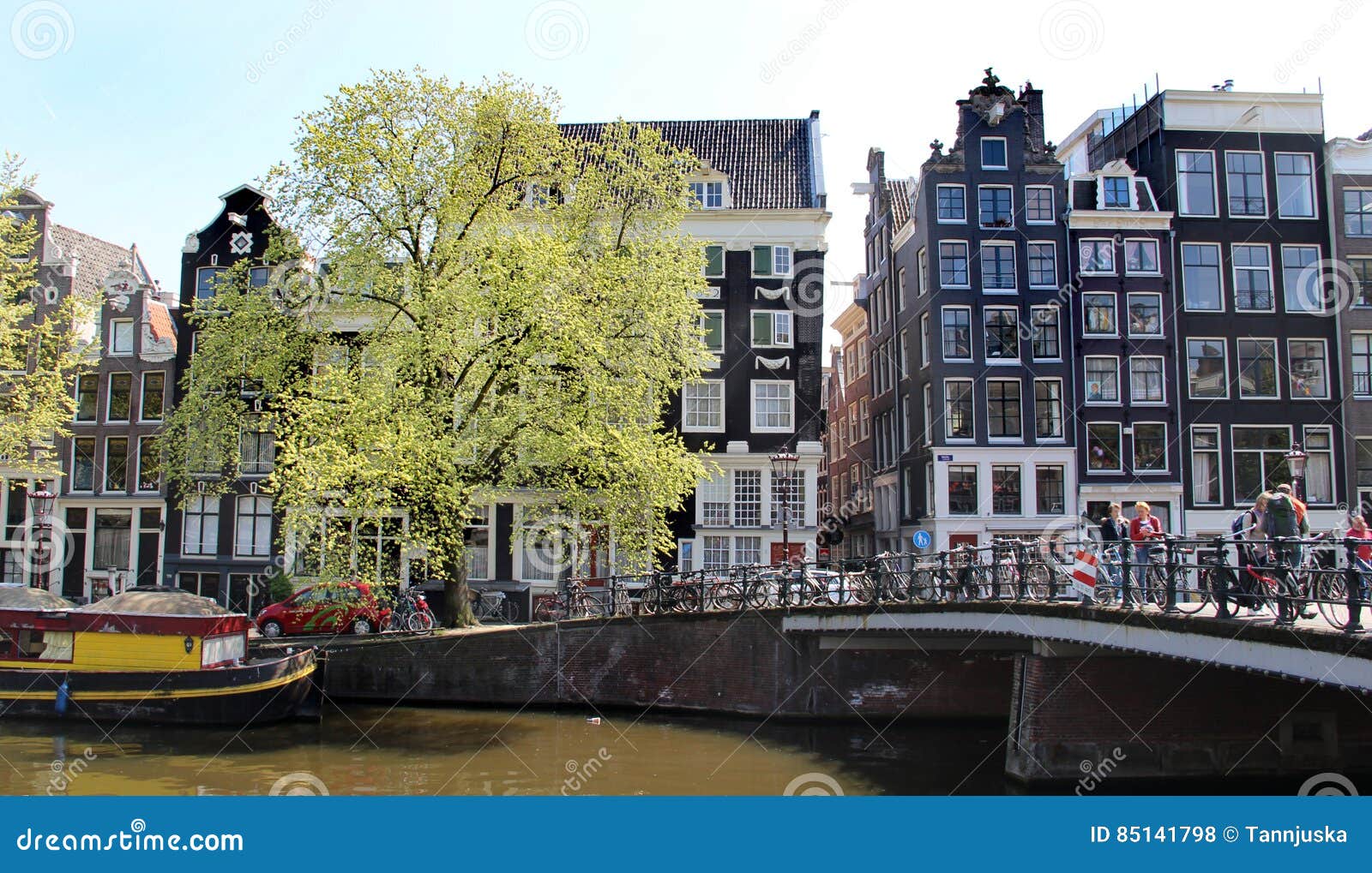 Beautiful View of Amsterdam Canals in Spring Editorial Stock Photo ...