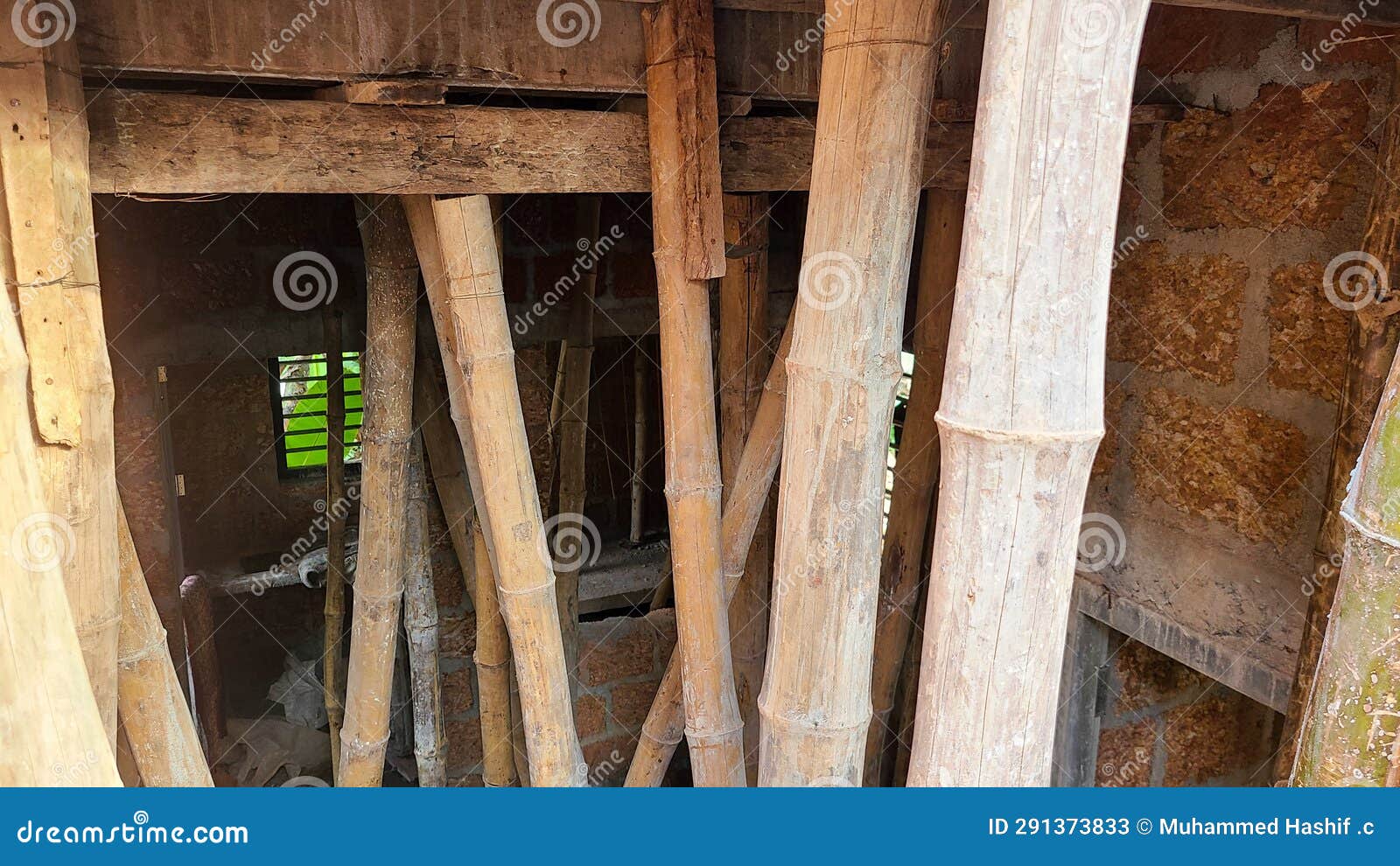 Close Up View of Bamboo Scaffolding. Stock Image - Image of temple ...