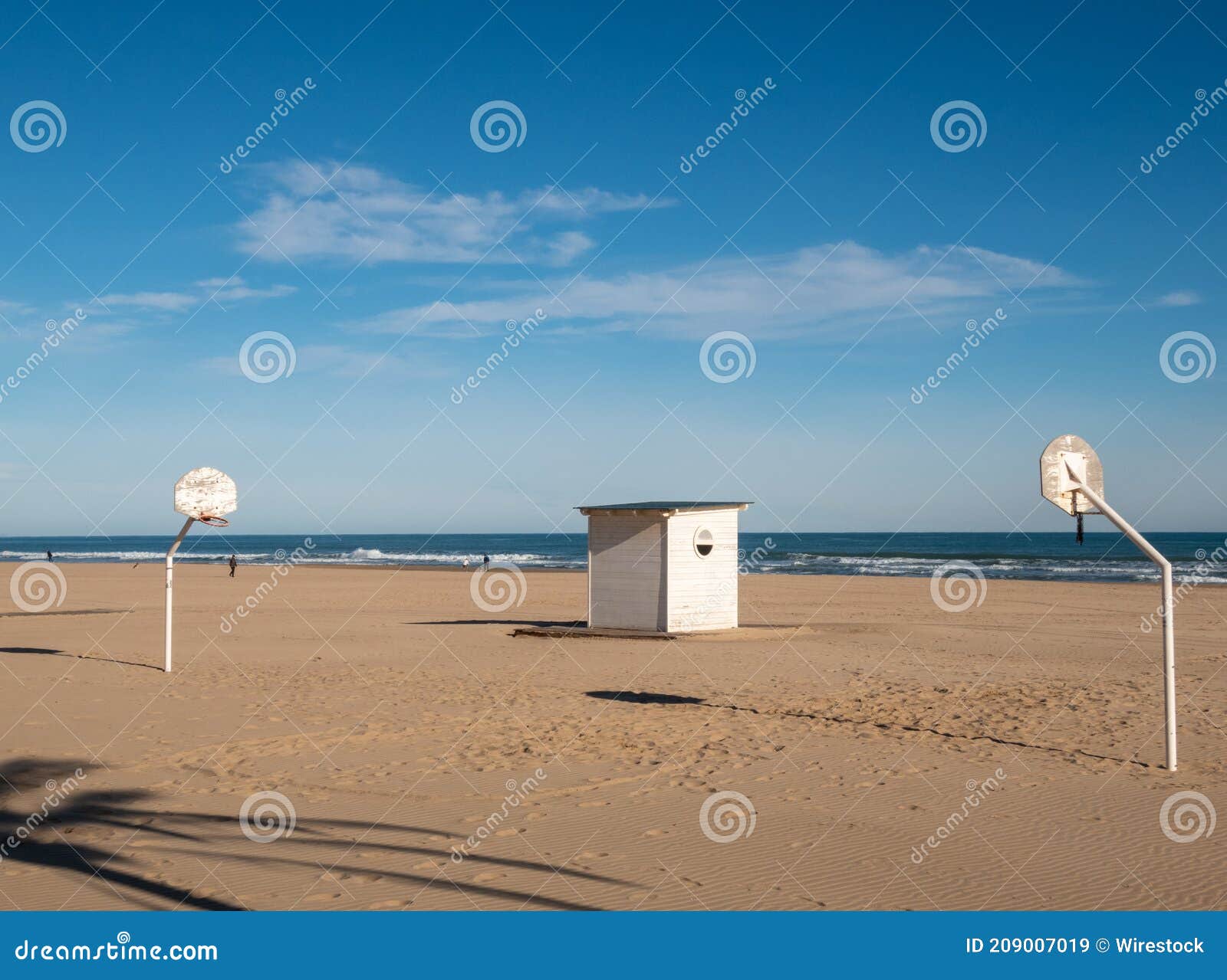 Beautiful View of Basketball Hoops on a Sandy Beach Stock Image - Image ...