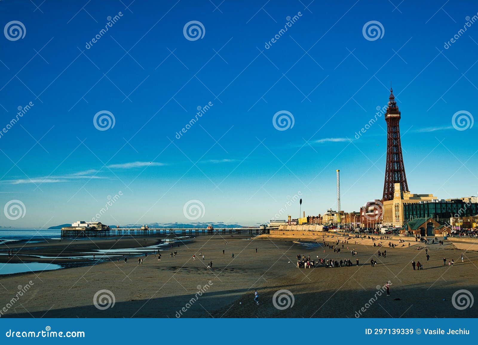 Beautiful View of the Beach in Blackpool Stock Image - Image of ...