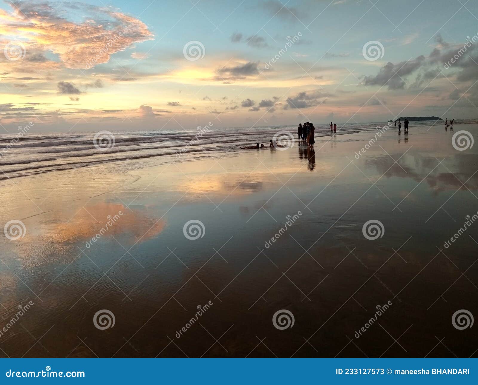 Beautiful View of Beaches with People Stock Image - Image of cloud ...